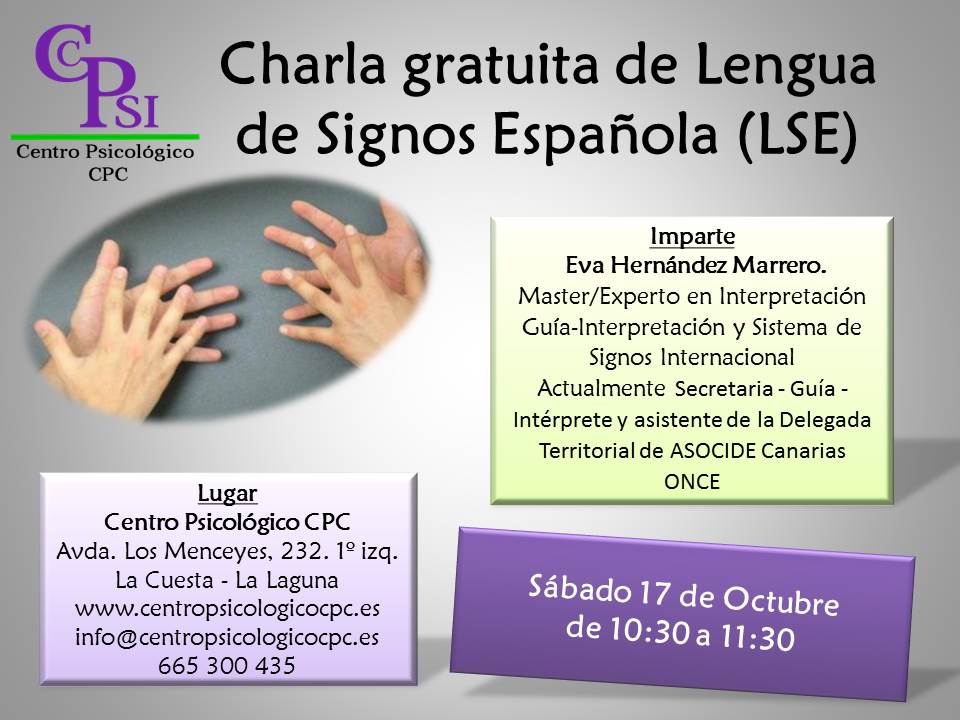 Charla gratuita de Lengua de Signos Española (LSE) – Centro Psicológico CPC